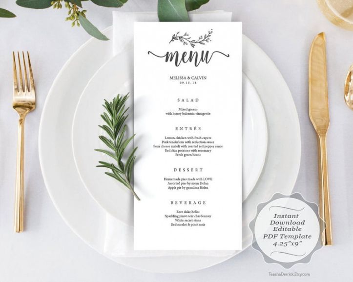 Best Wedding Rehearsal Dinner Menu Template Doc Minasinternational