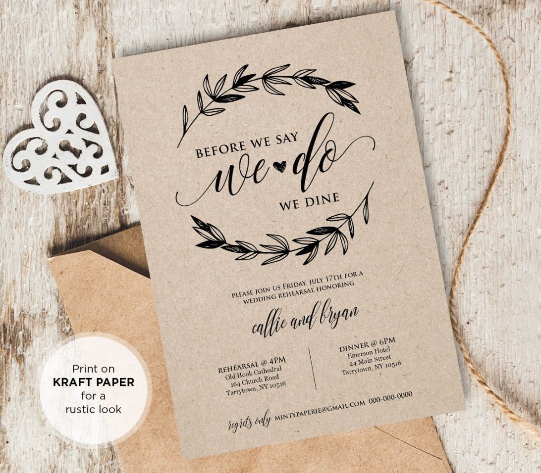 Best Wedding Rehearsal Dinner Menu Template Sample Minasinternational