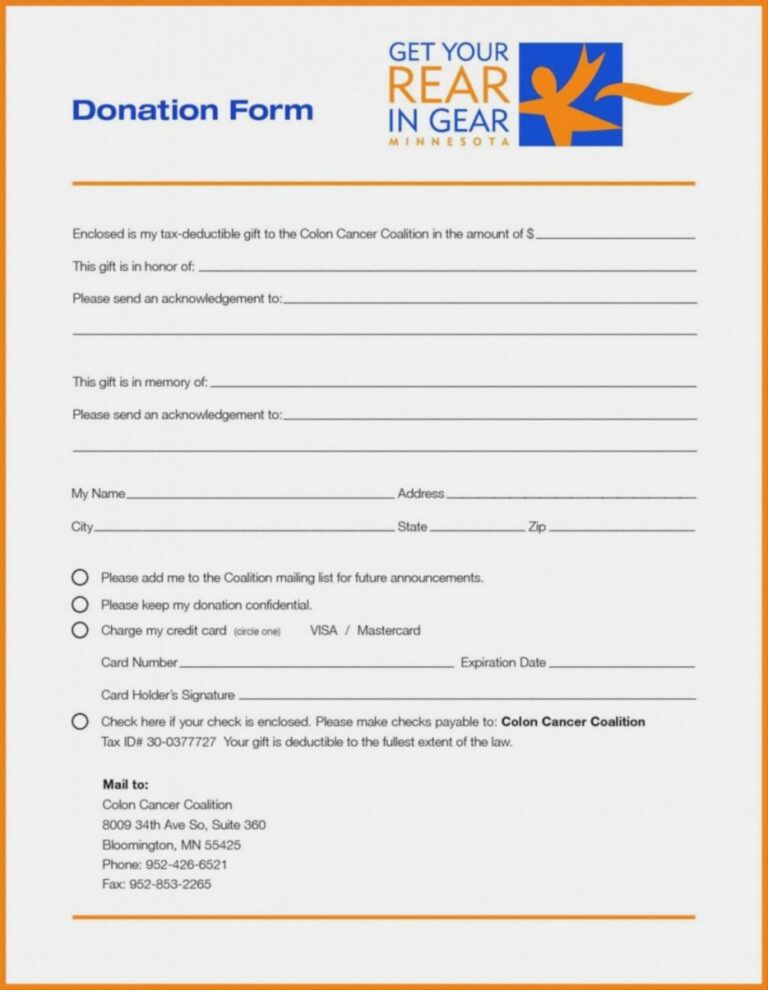 Sponsorship Pledge Form Template