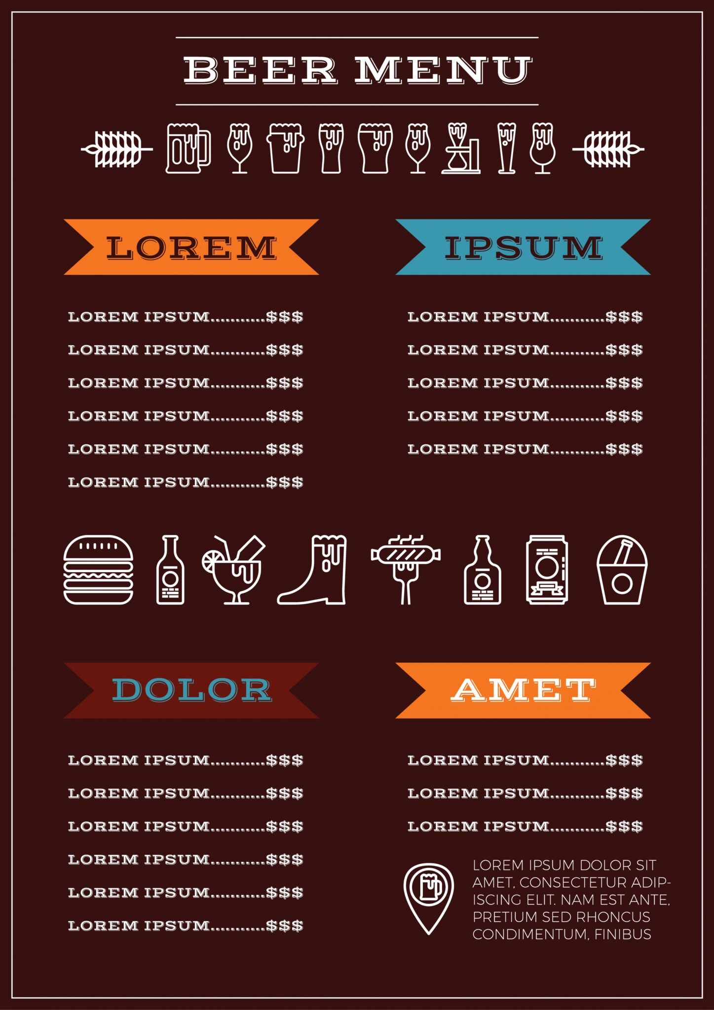 Craft Beer Menu Template