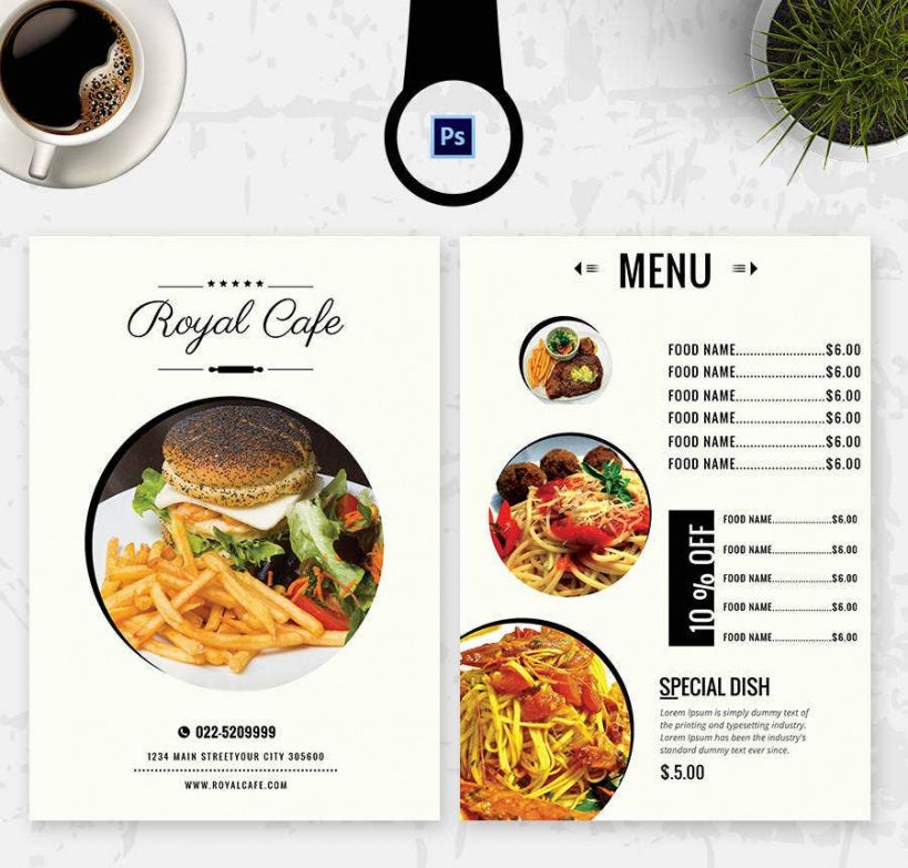 Word Food Menu Template