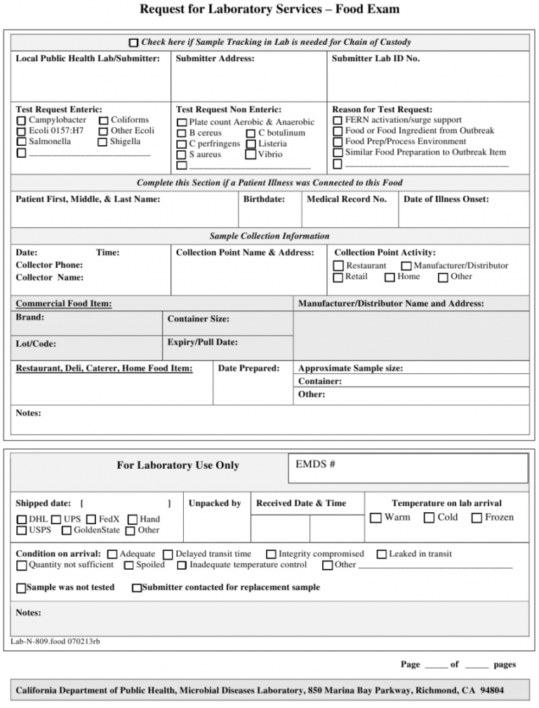 Professional Food Request Form Template Excel | Minasinternational