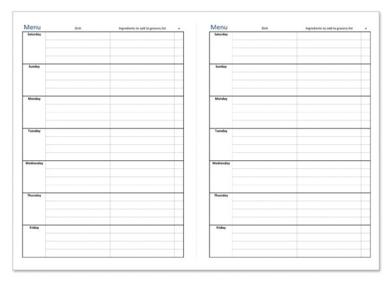 Costum Monthly School Lunch Menu Template Word | Minasinternational