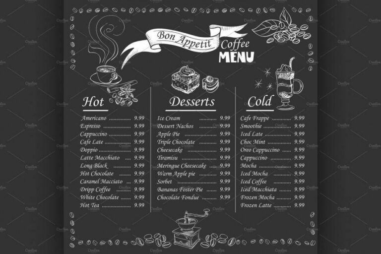 Chalkboard Restaurant Menu Template