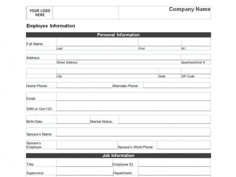 Professional New Employee Data Form Template Example | Minasinternational