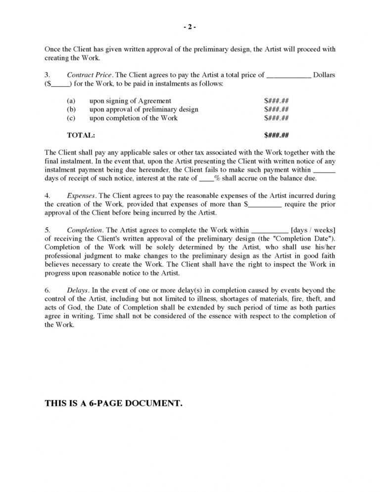 Best Art Commission Form Template Doc Sample Minasinternational