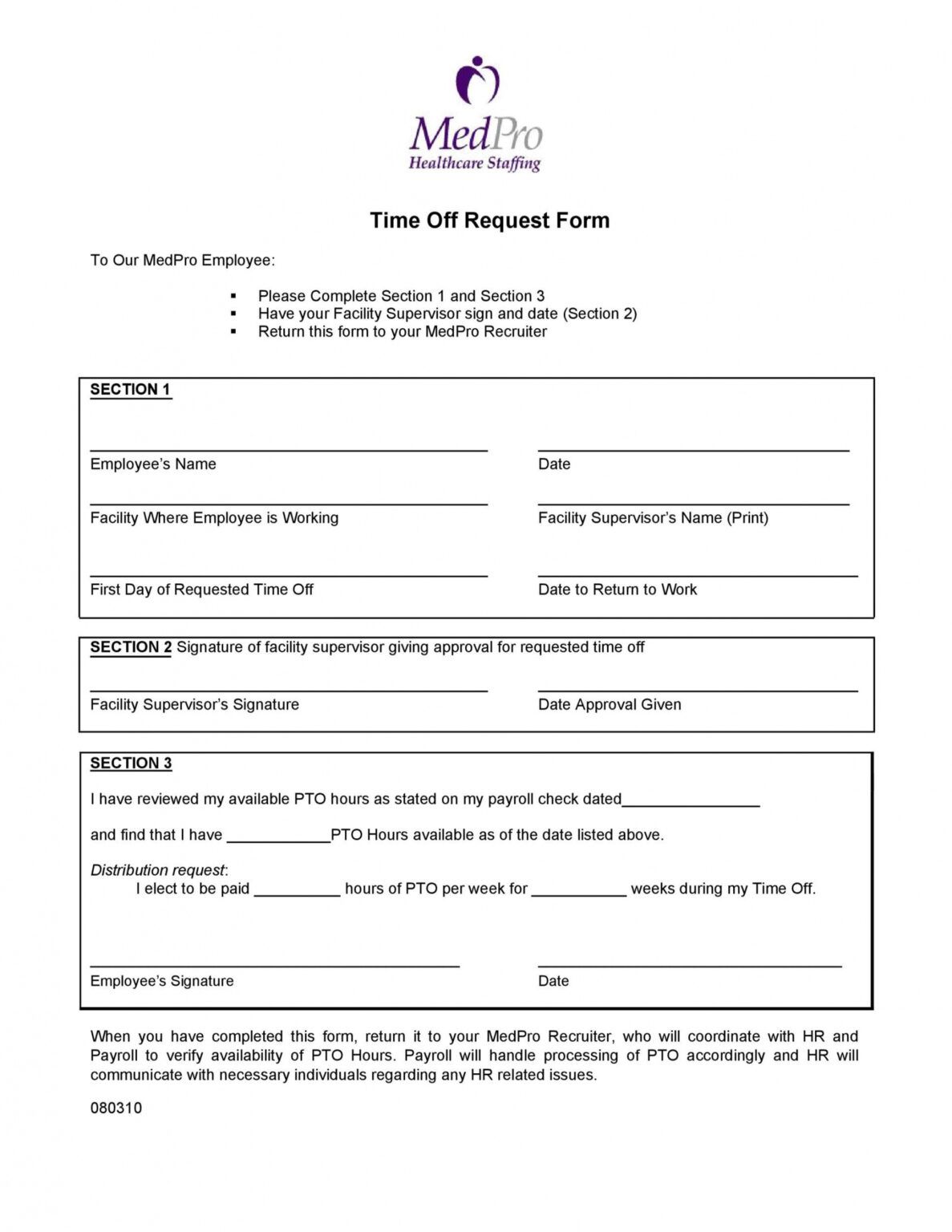 Best Vacation Time Off Request Form Template PDF Sample ...