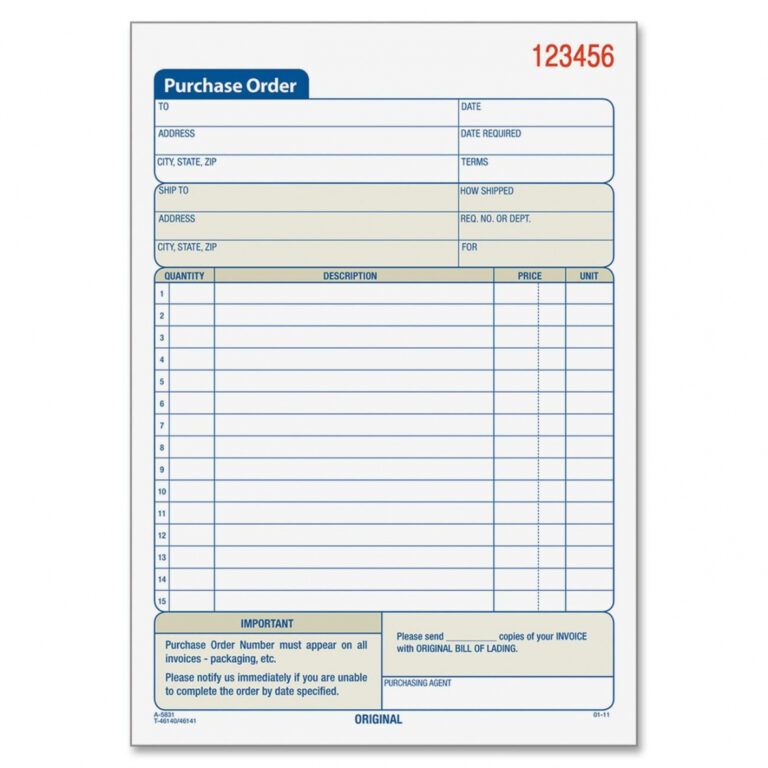 Part Order Form Template Excel Example | Minasinternational