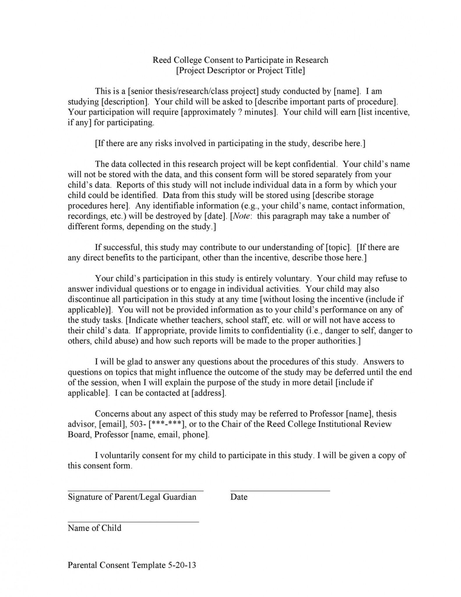 Professional Research Study Consent Form Template Example ...