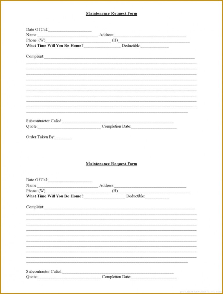 Best Apartment Maintenance Request Form Template Doc Sample ...