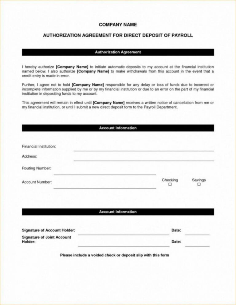 Costum Direct Deposit Request Form Template Example | Minasinternational