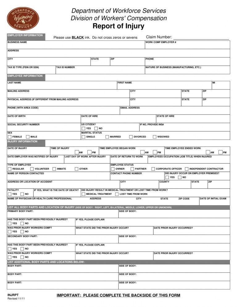 Costum Osha Incident Report Form Template Doc Example | Minasinternational