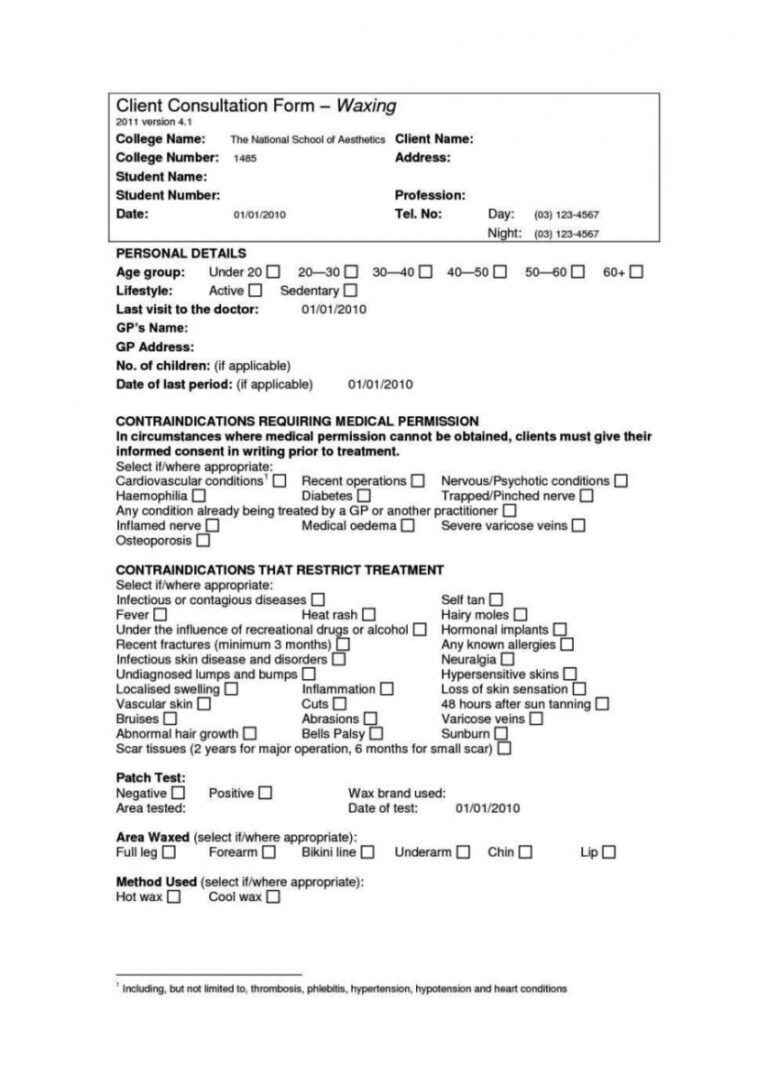 Costum Salon Application Form Template PDF Sample | Minasinternational