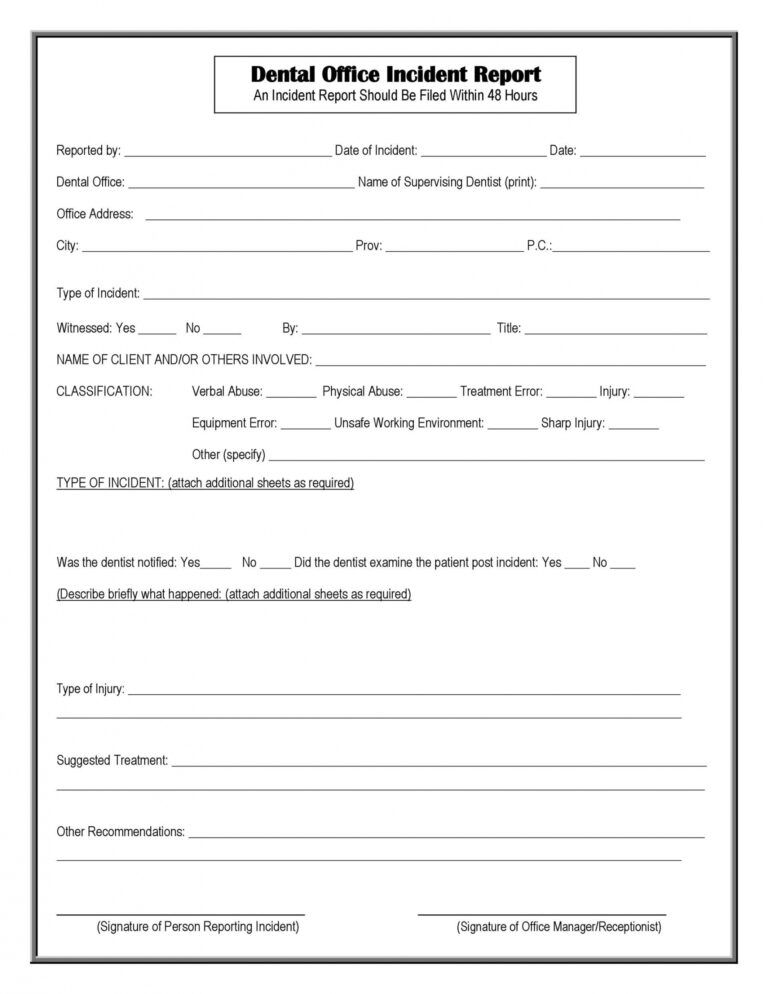 Professional Laboratory Incident Report Form Template Sample ...