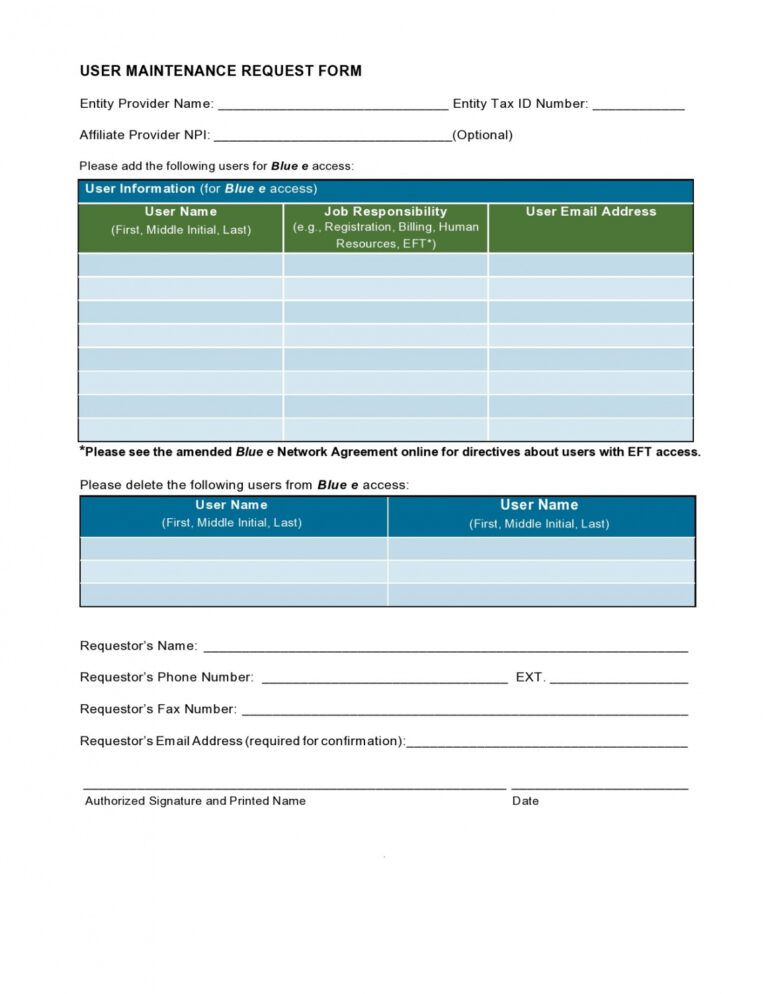 Vehicle Maintenance Request Form Template