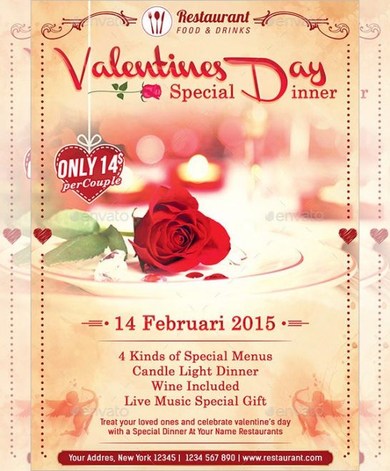 Free Valentine Dinner Menu Template Word Minasinternational