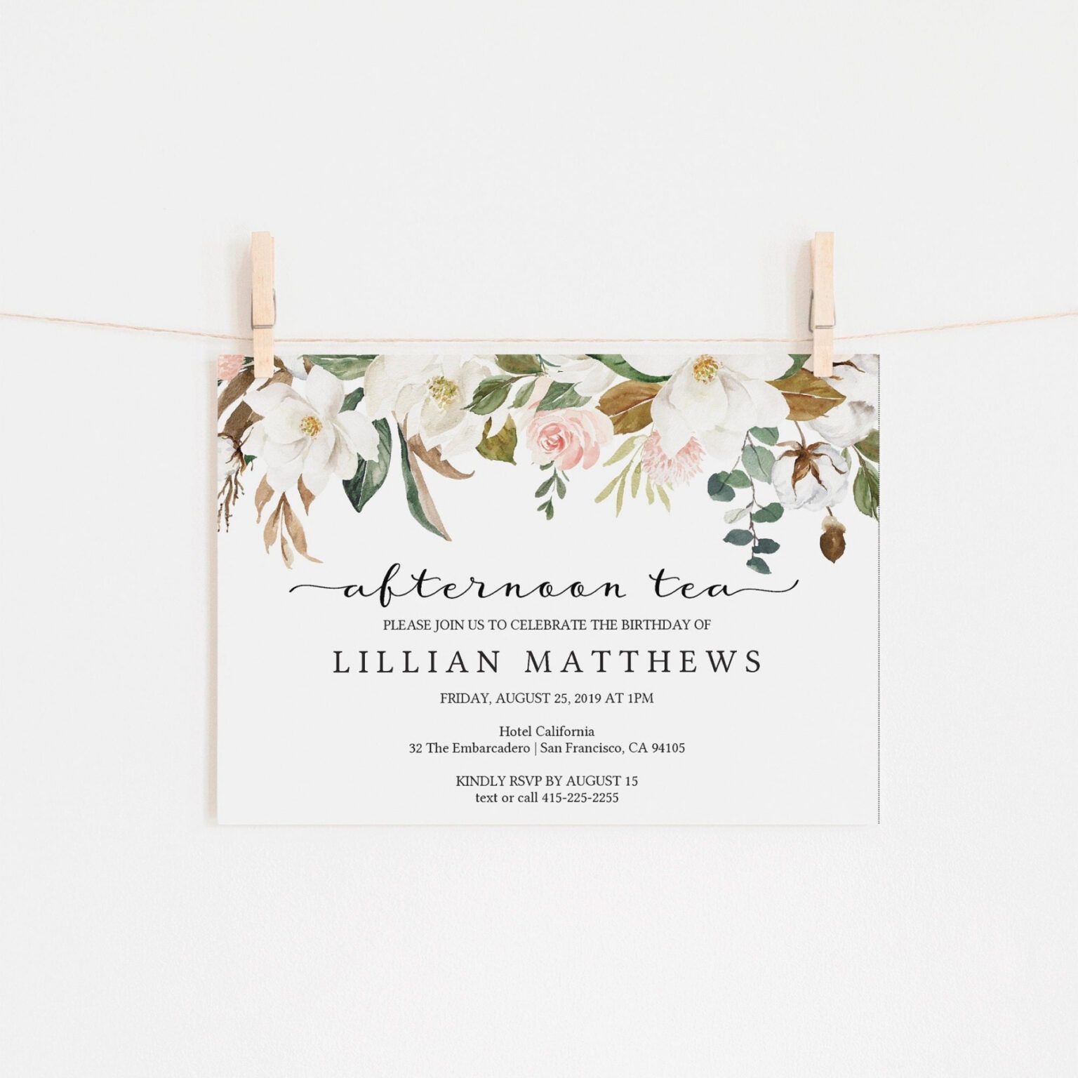 Afternoon Tea Menu Template Excel Example | Minasinternational