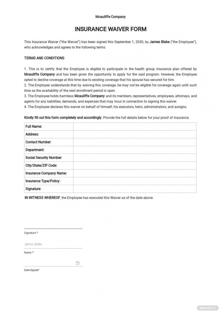Free Fitness Waiver And Release Form Template PDF Example ...