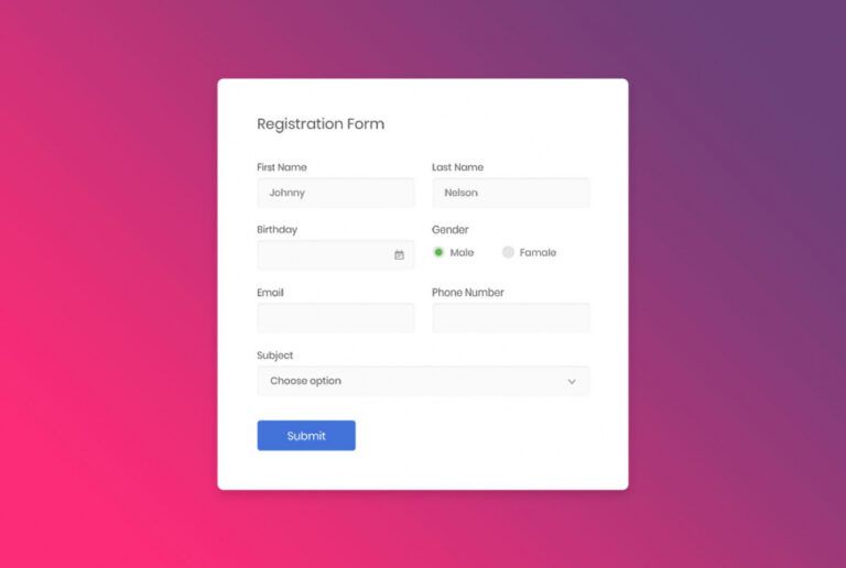 Color Run Registration Form Template