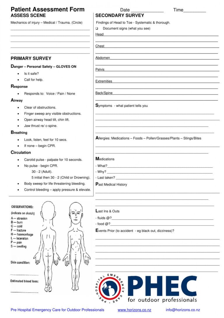 Free Ambulance Patient Report Form Templates Word Example ...