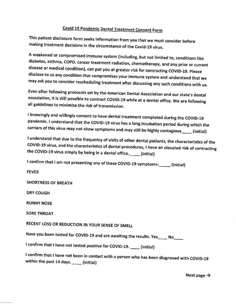 Professional Dental Treatment Consent Form Template Excel Example