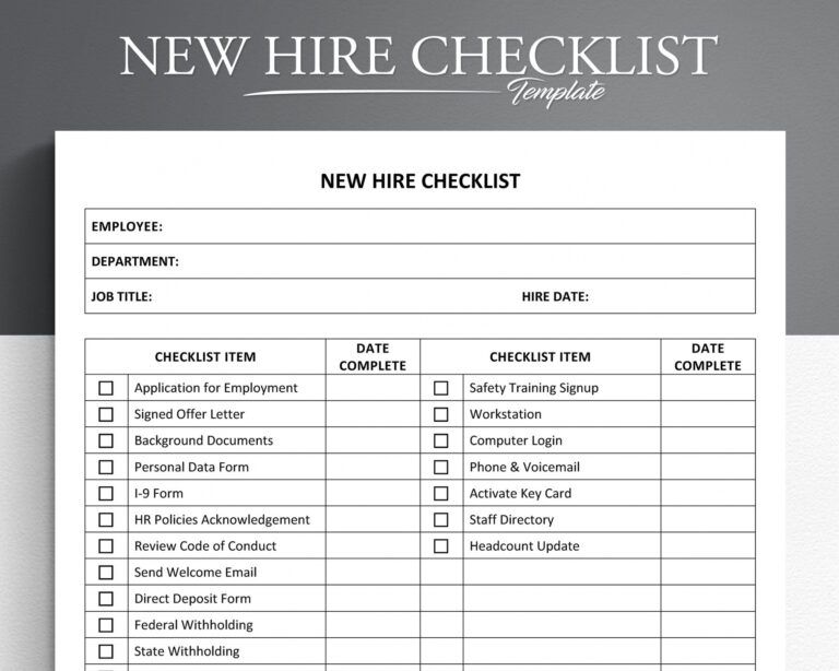 Professional New Employee Hire Form Template Excel | Minasinternational