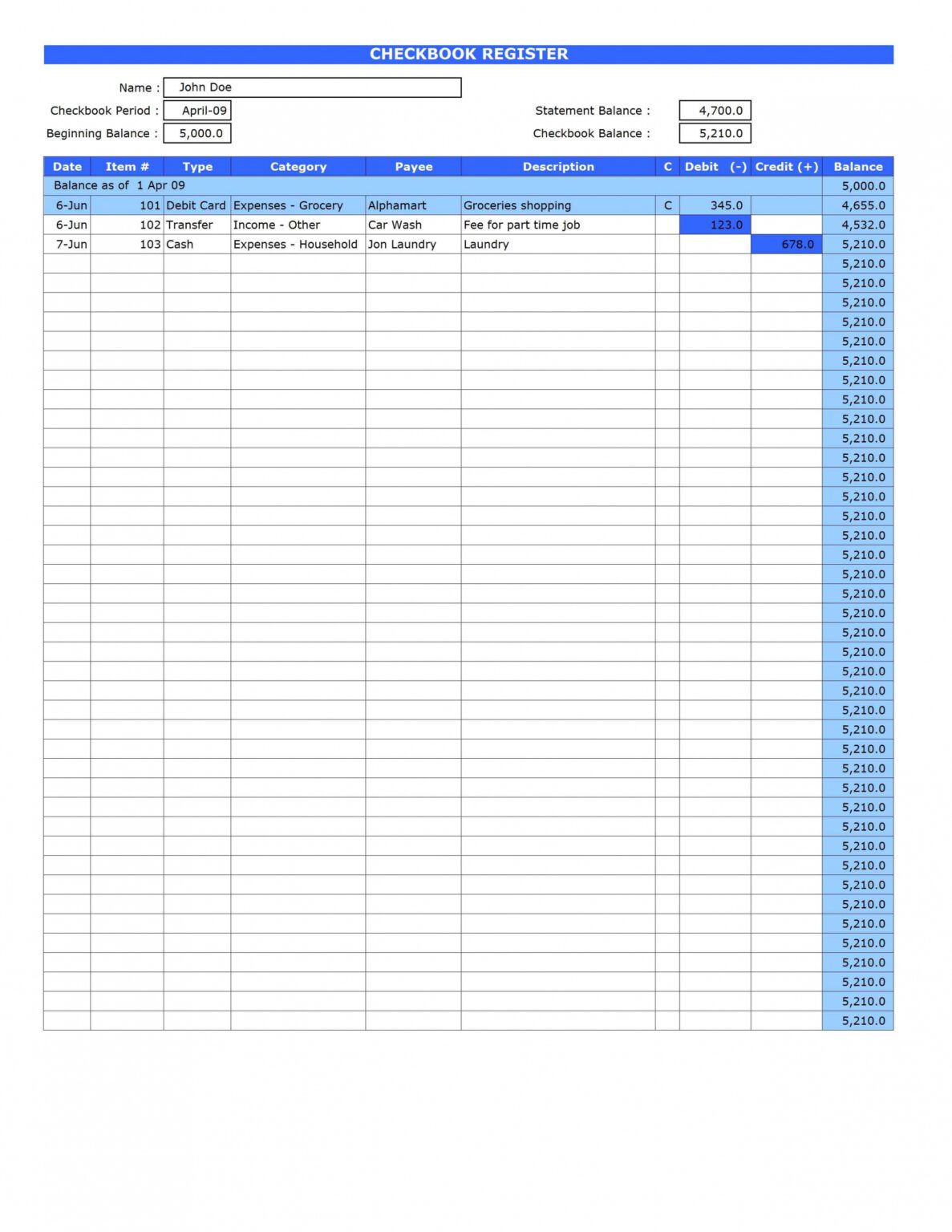 Bank Account Registration Form Template