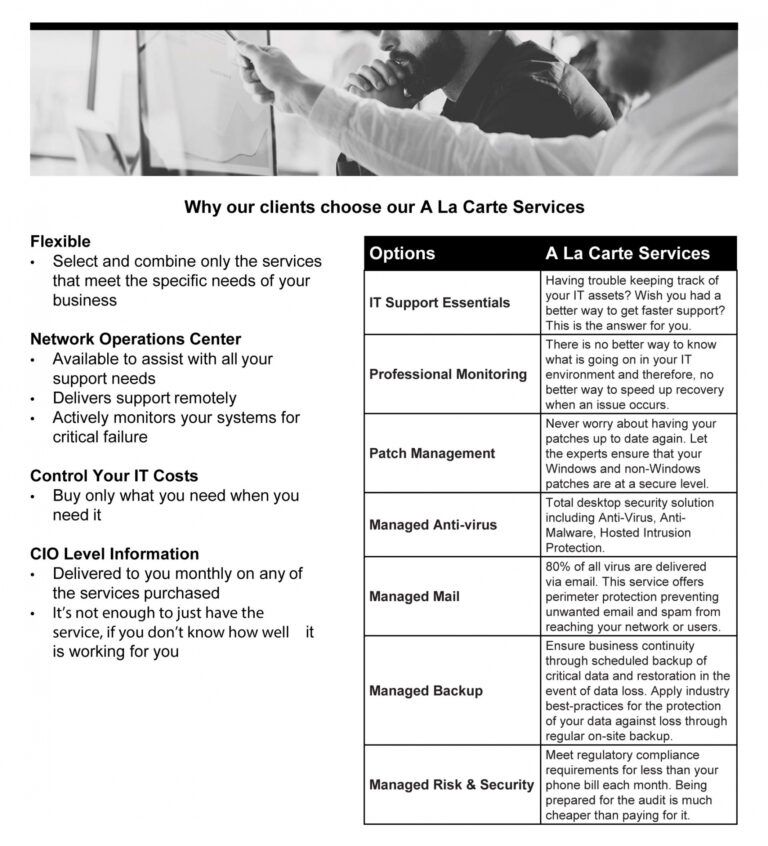 Editable A La Carte Services Menu Template Excel Example ...