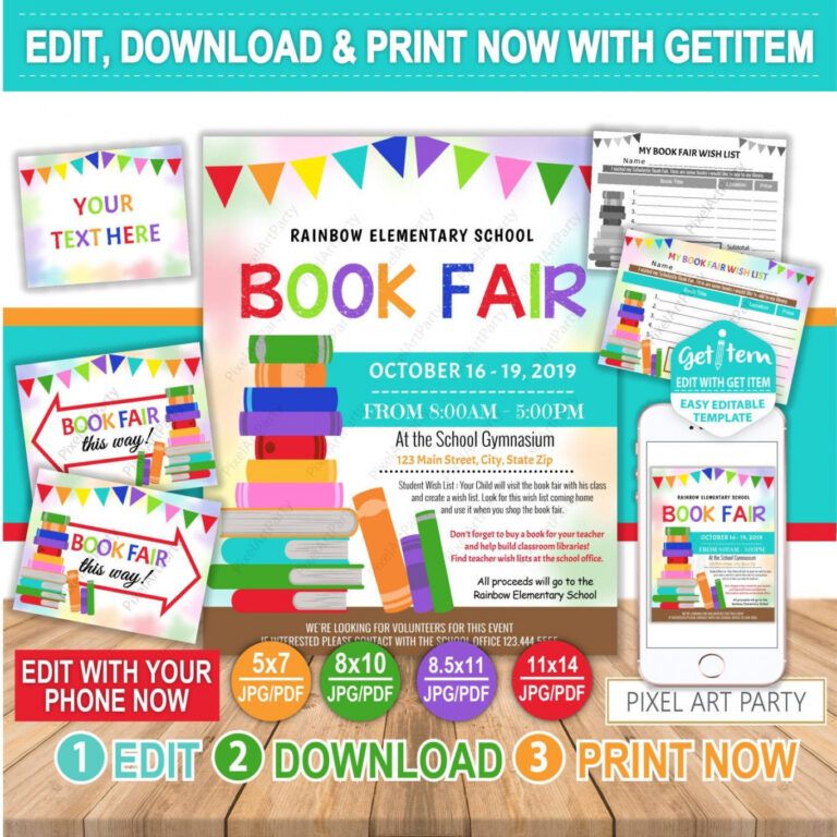 Editable Book Fair Poster Template Sample | Minasinternational