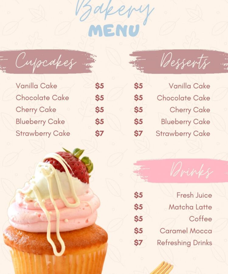 Restaurant Cafe Take Out Menu Template