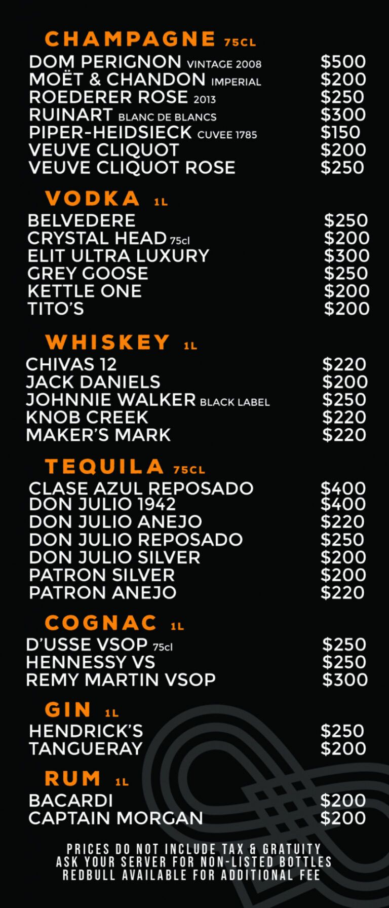 Free Bottle Service Menu Template Example | Minasinternational