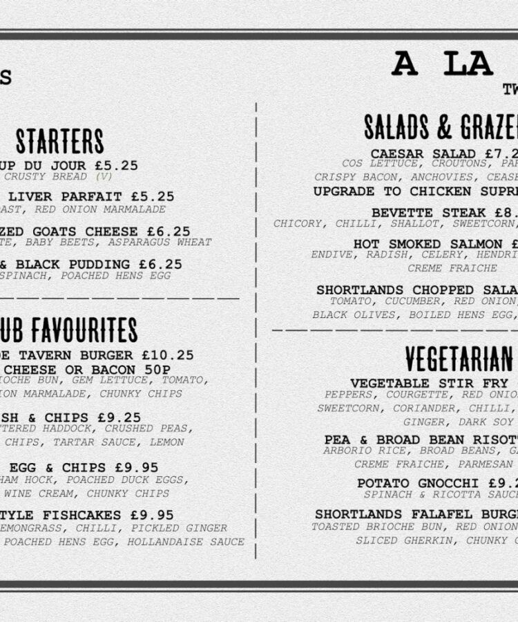 Word Food Menu Template