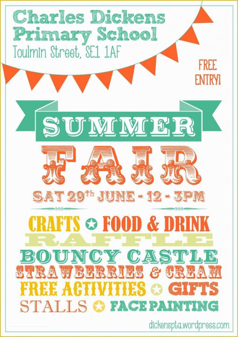 Printable Summer Fair Poster Template PDF Example | Minasinternational