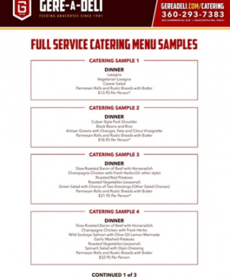 Restaurant To Go Menu Template