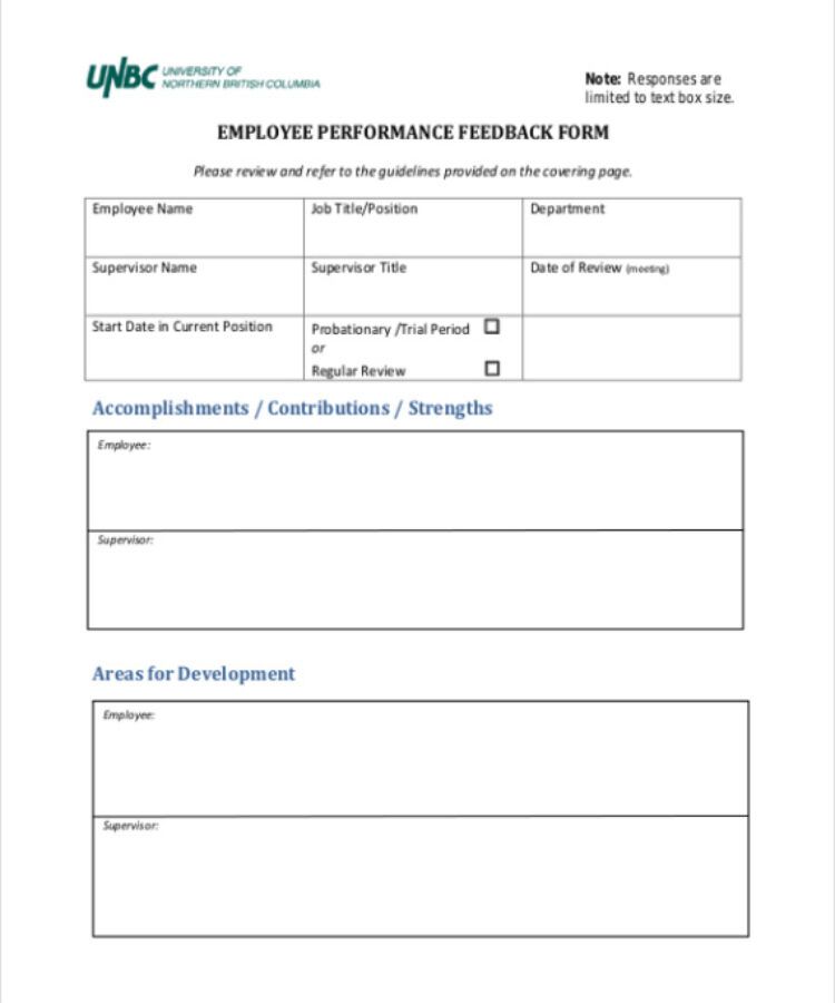 Instructor Feedback Form Template