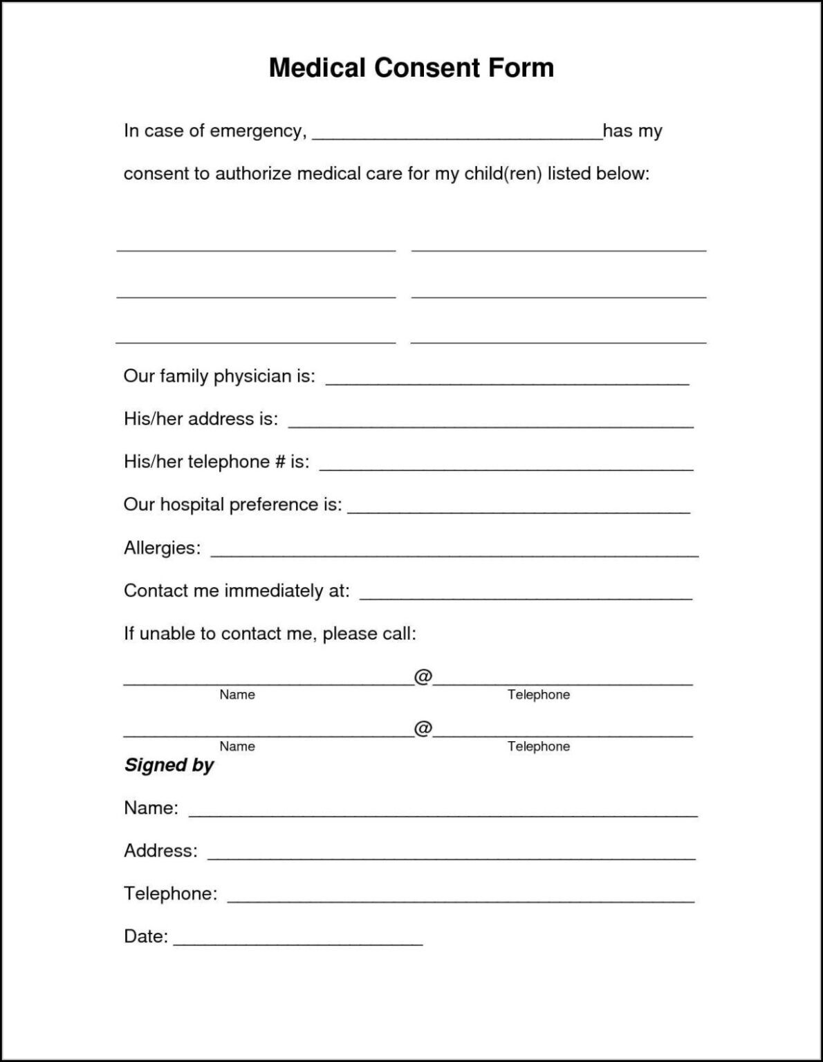 Child Photo Consent Form Template Word Example | Minasinternational