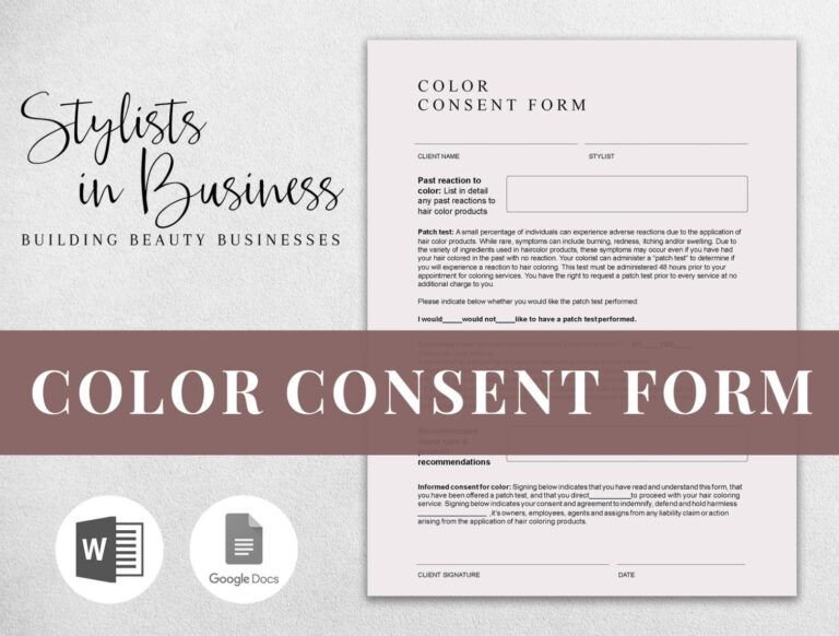 Hair Color Consent Form Template