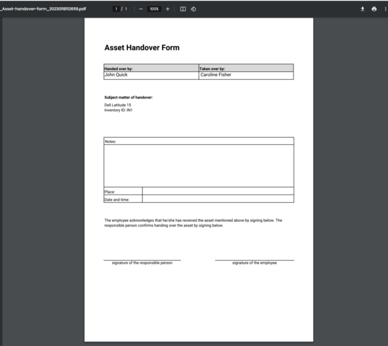 Free Key Handover Form Template Excel Sample | Minasinternational