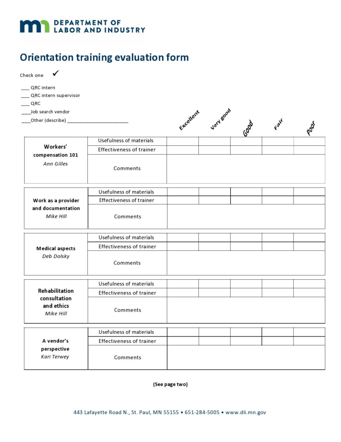 Training Session Feedback Form Template