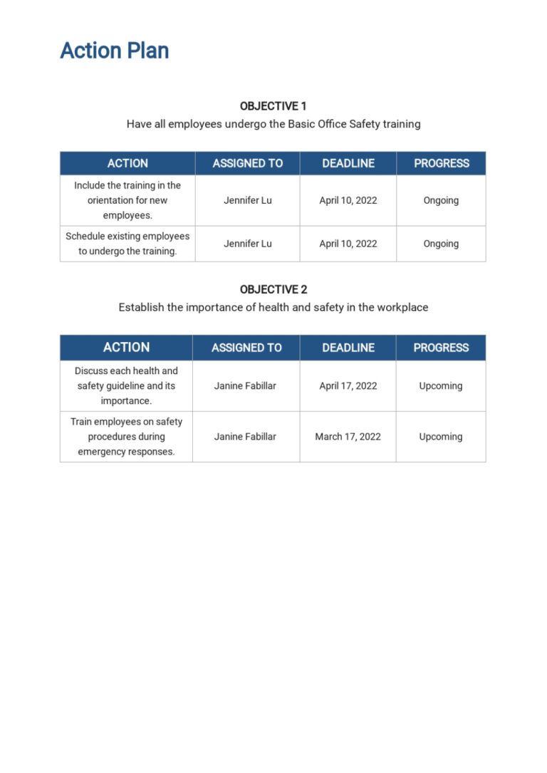 In House Training Form Template