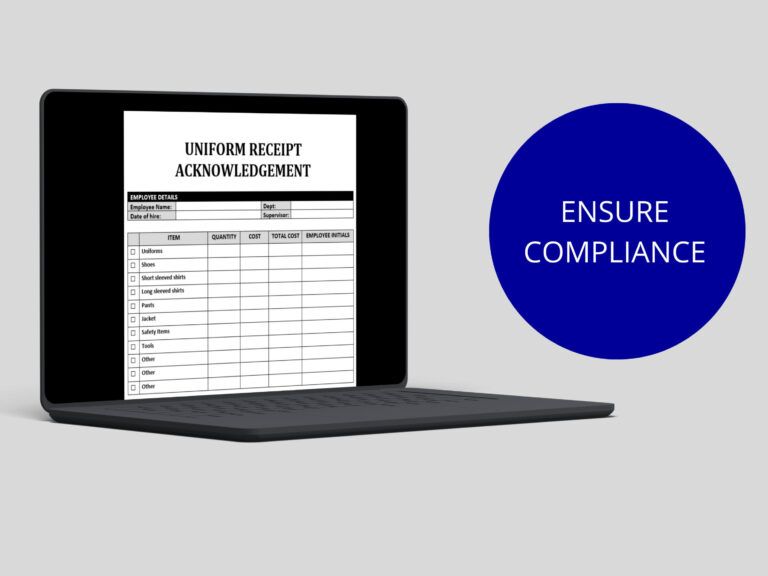 Printable Uniform Received Form Template Excel Sample | Minasinternational