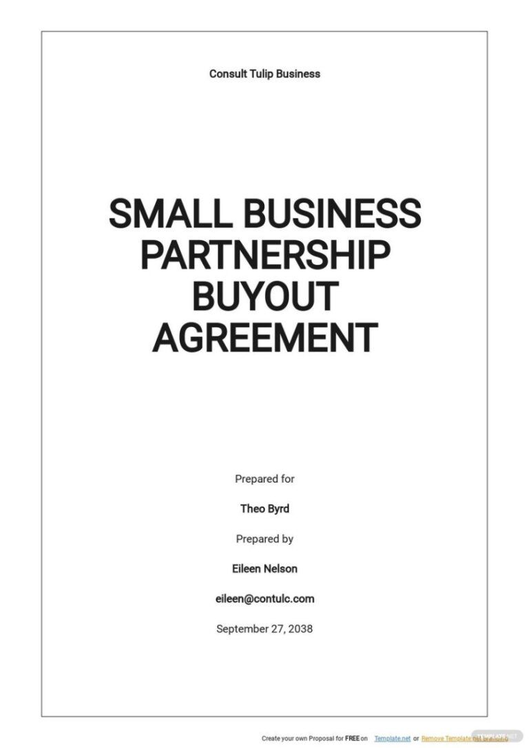 50 50 Business Partnership Agreement Template