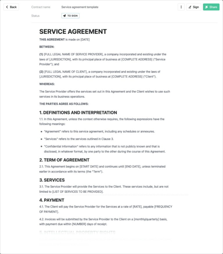 Editable Bed Bug Service Agreement Template Excel Sample ...