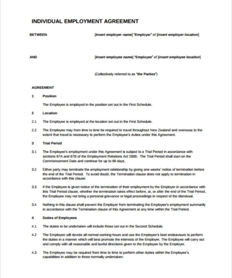 Appearance Agreement Template