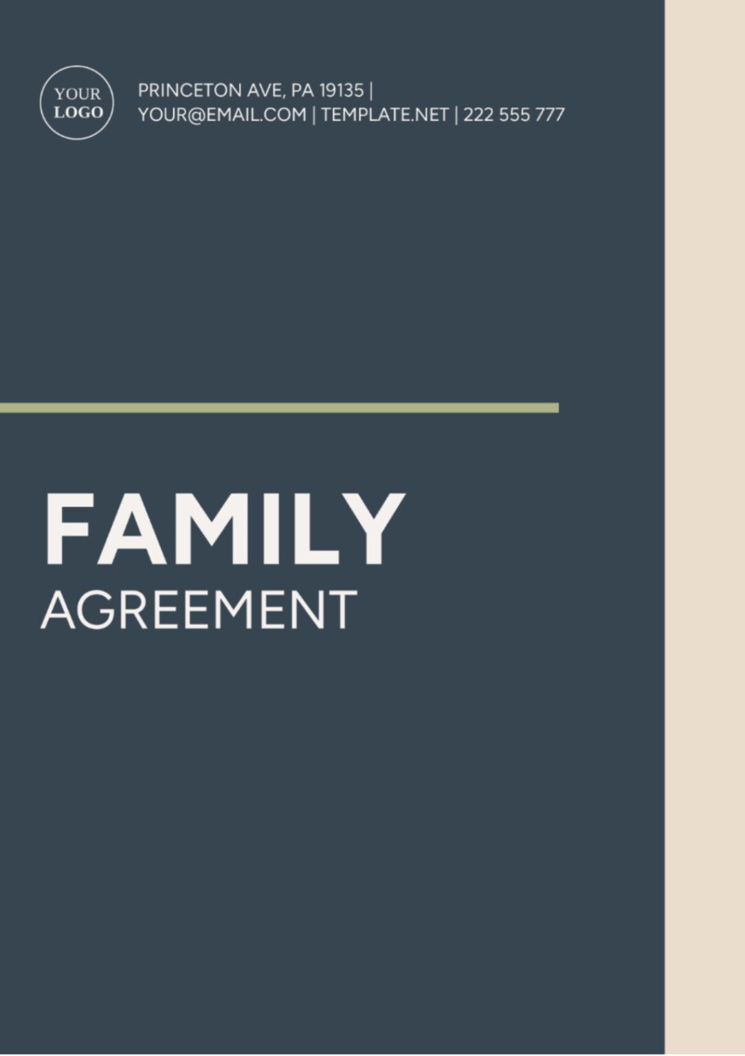 Family Settlement Agreement Template